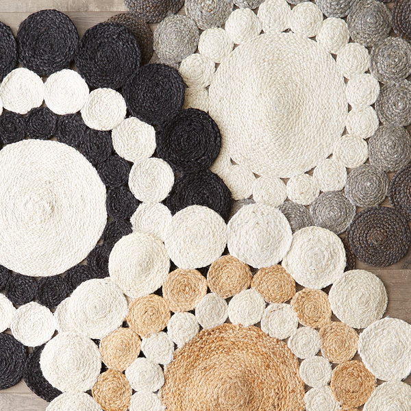 Black And White Jute Braided Rug 3 Ft Round – Welcome Home Unbeatable Deals